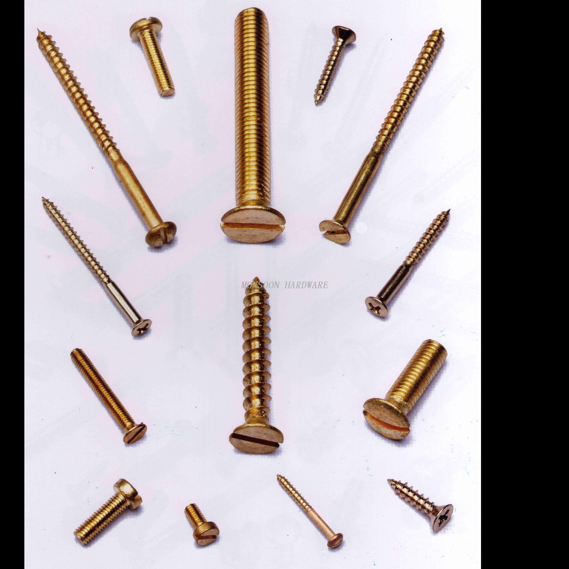 Slotted Flat Head Brass Screws